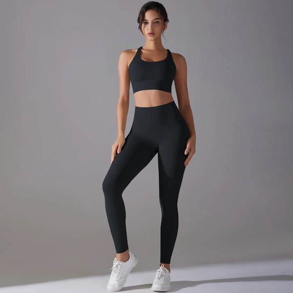 Women's Seamless 2-Piece Workout Set - Black – H&H Activewear